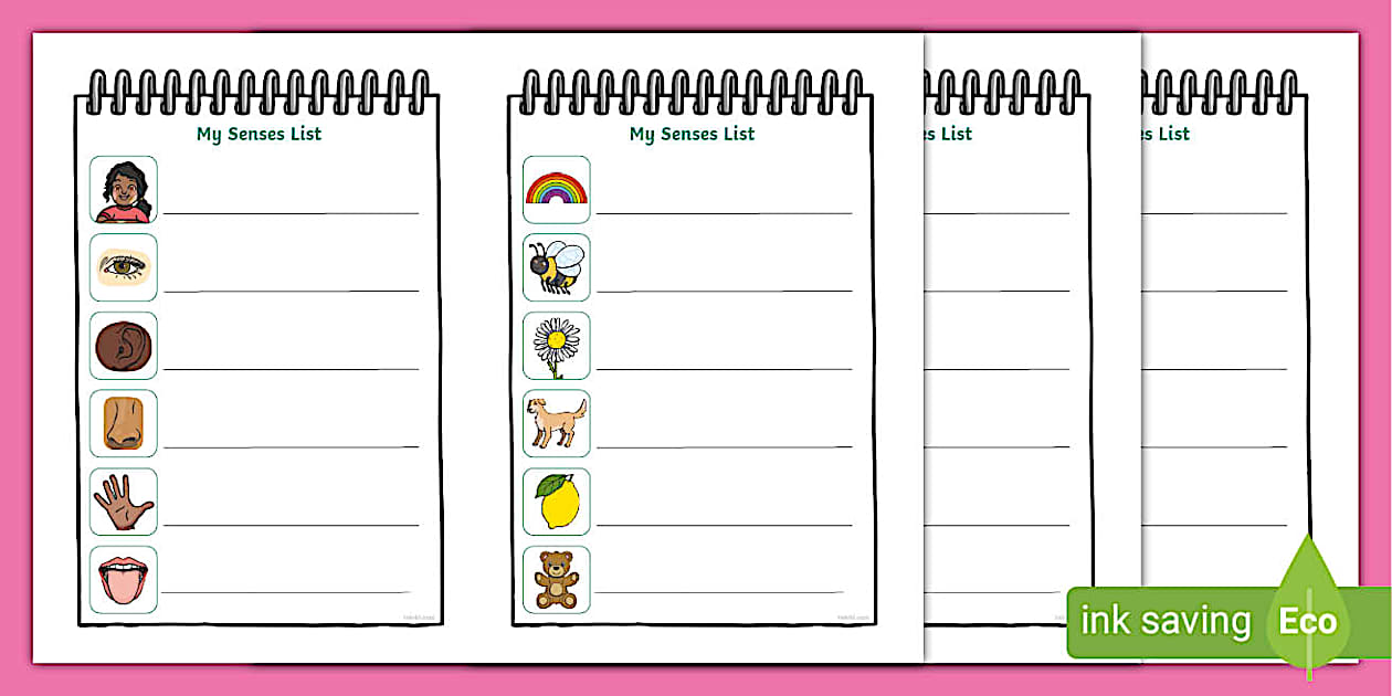 My Senses Simple Writing Frame (teacher made) - Twinkl