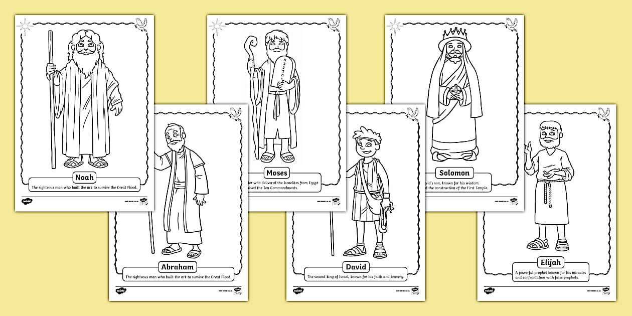 Bible Characters Colouring Pages (teacher made) - Twinkl