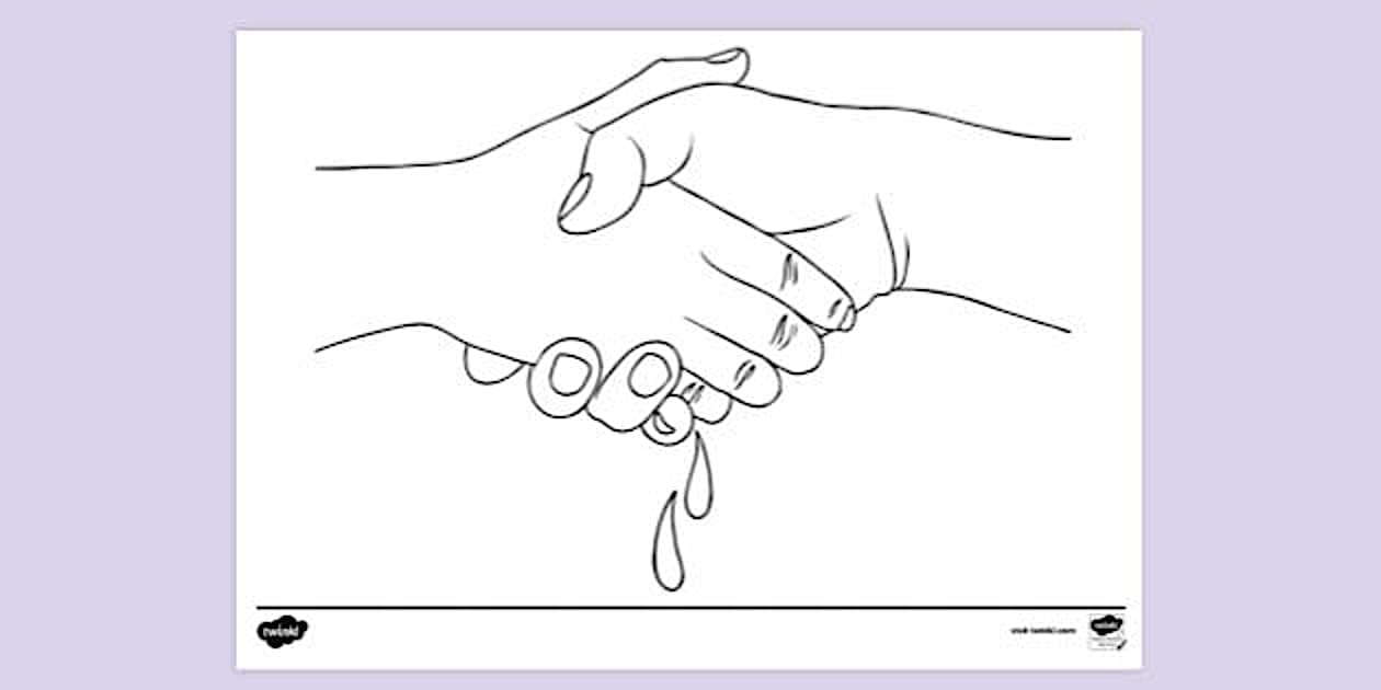 Two Hands Clasped Together Colouring Sheet | Colouring Sheet