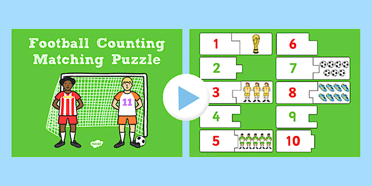 Football Themed Counting Puzzle Activity - game - Twinkl