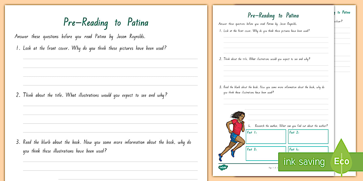 Years 5 and 6 Chapter Chat Week 1 Pre-Reading Worksheet / Worksheet to ...