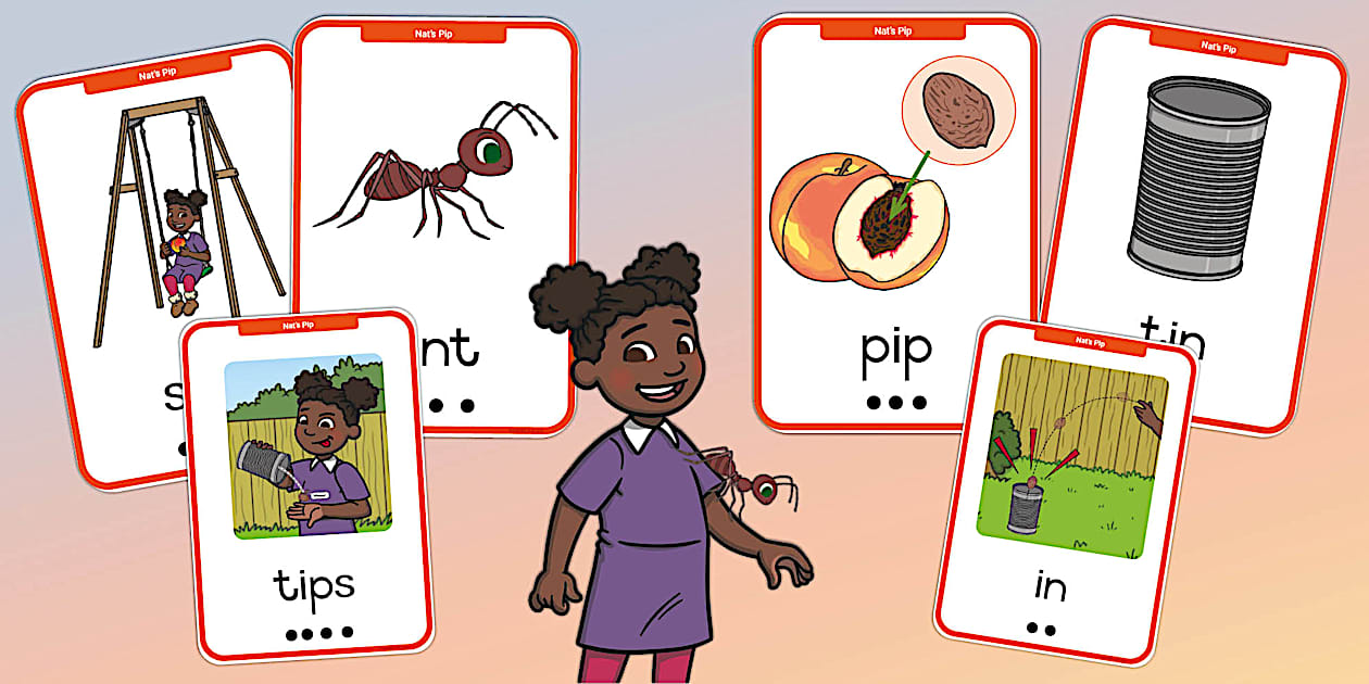 Rhyme and Read Flashcards: Nat's Pip (teacher made) - Twinkl