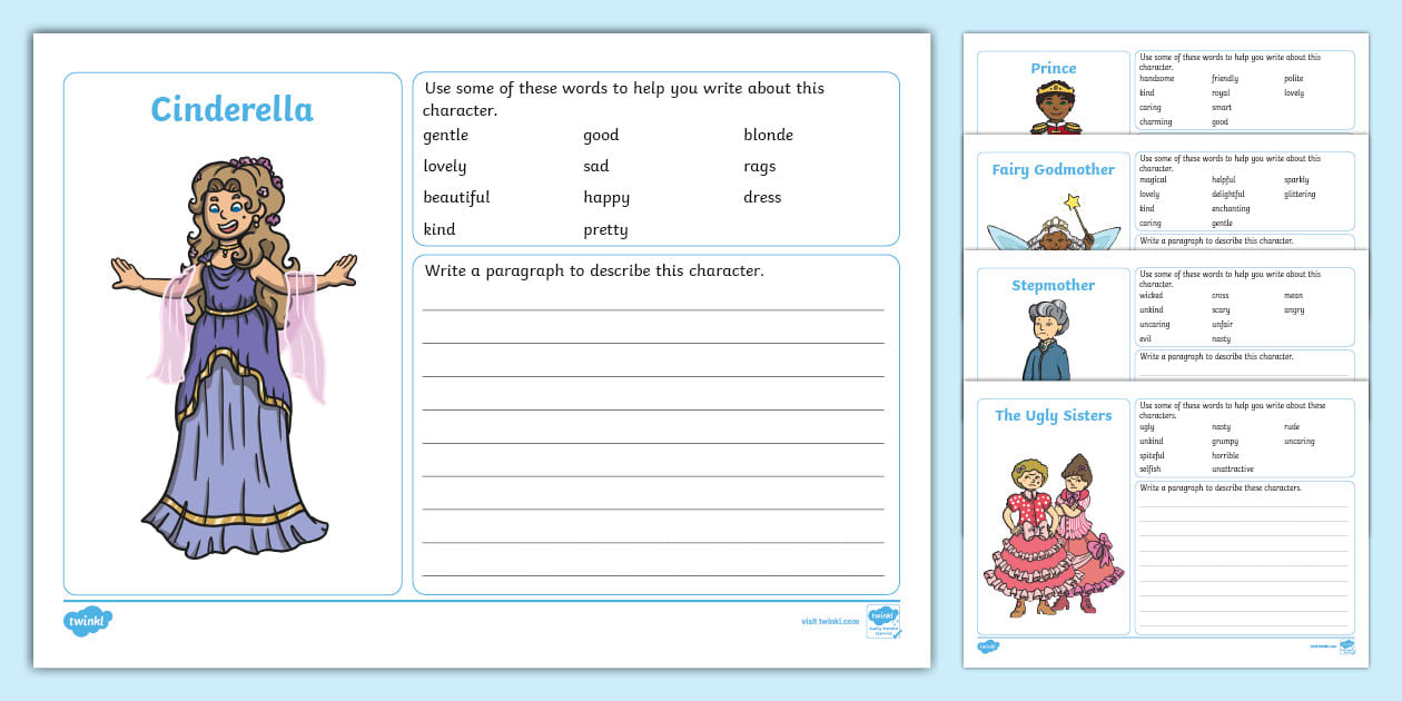 Cinderella Character Description Writing Frames