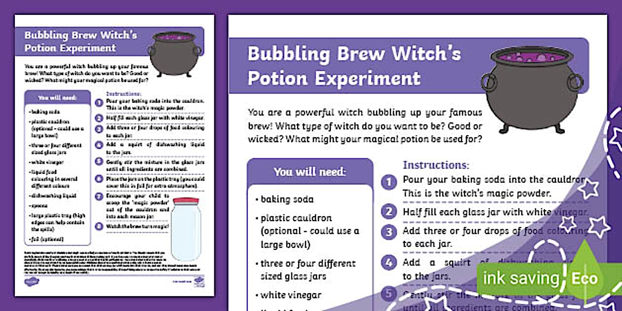 Bubbling Brew Witch's Potion Experiment - Twinkl