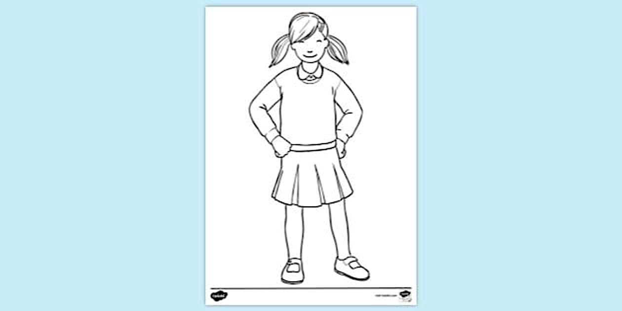 Girl Printable Colouring Page | Colouring Sheets - Twinkl
