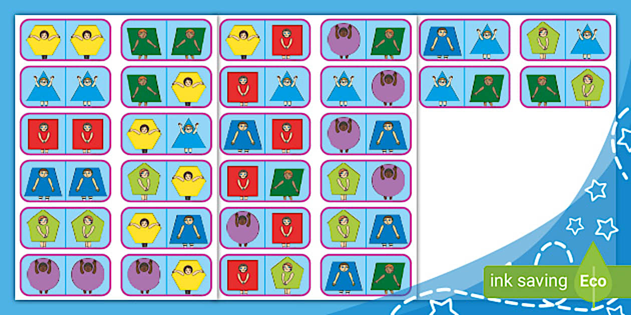 Shapes Dominoes (Teacher-Made) - Twinkl