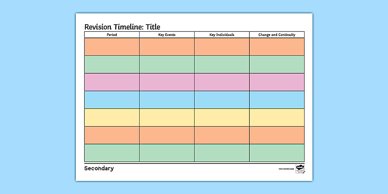 GCSE Editable Revision Timeline (teacher made) - Twinkl