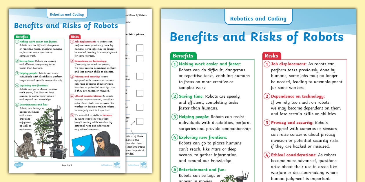 Robotics and Coding - The Benefits and Risks of Robots