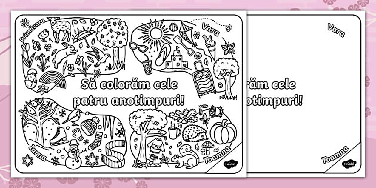 Anotimpurile – Desene de colorat (teacher made) - Twinkl