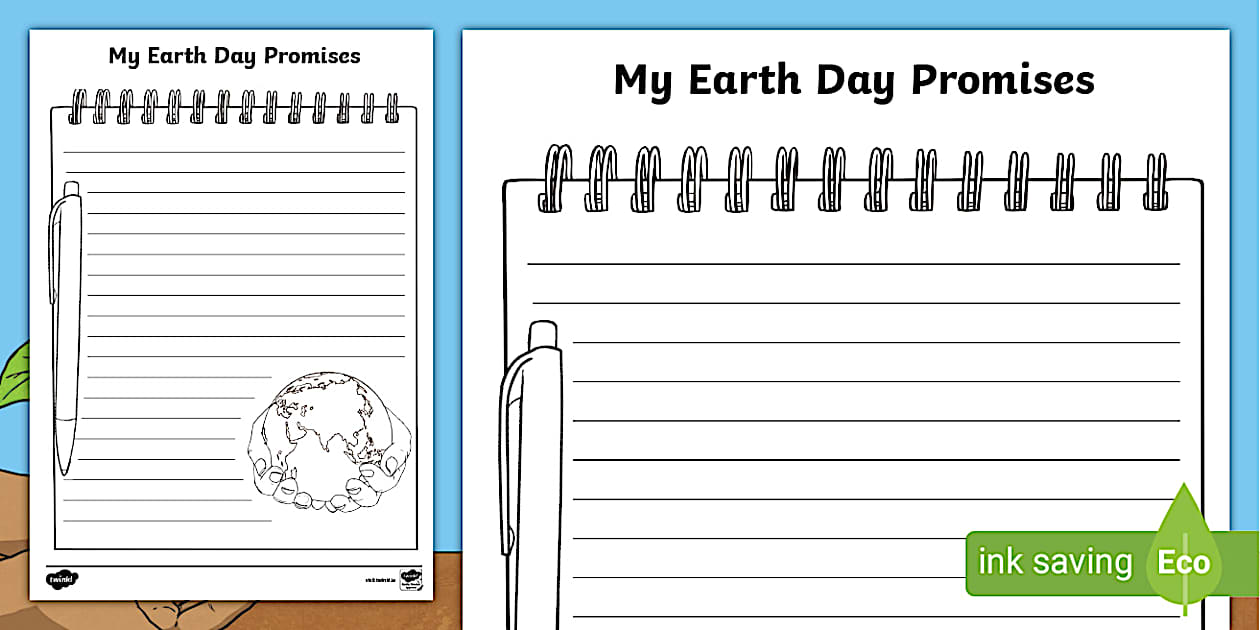 Earth Day My Promises Writing Worksheet (teacher made)