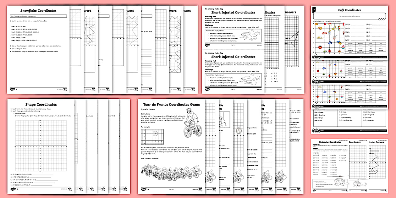 Year 6 Cartesian Plane Activity Pack - Plotting Coordinates