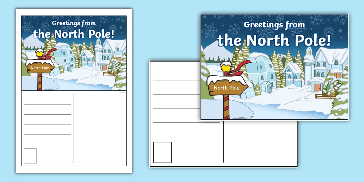 North Pole Postcard Writing Frame - Twinkl