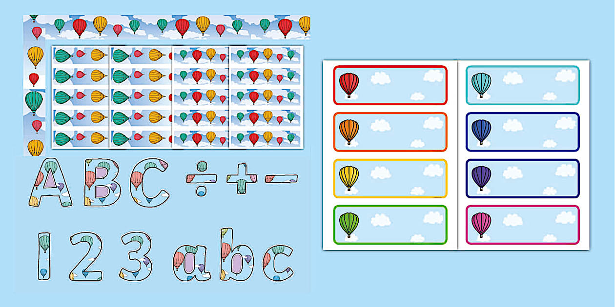 Hot Air Balloon Classroom Organisation Decorations - Twinkl