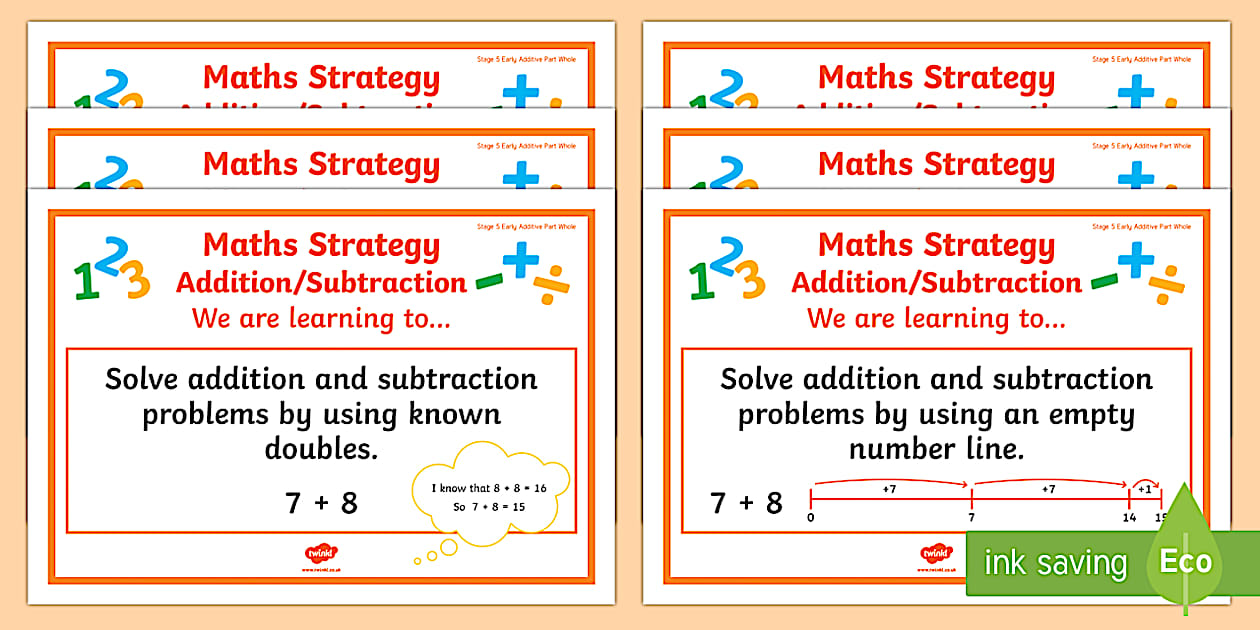 Addition/Subtraction Stage 5 WALT Display Posters - Twinkl