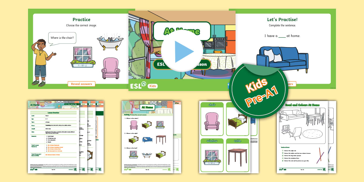 ESL At Home Lesson Plan {Kids} (teacher made) - Twinkl