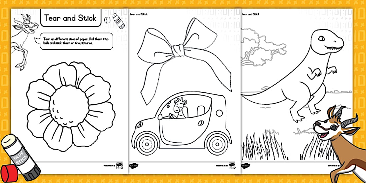 Grade R: Tear and Stick Pictures (teacher made) - Twinkl