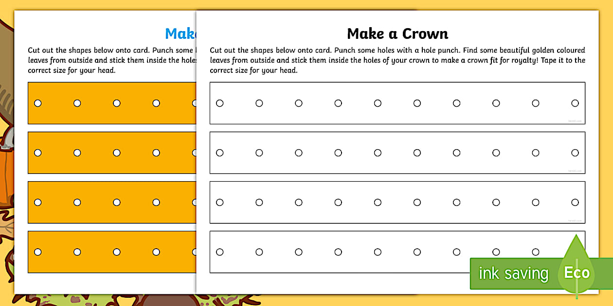 Autumn Outdoor Make a Crown Activity (teacher made) - Twinkl