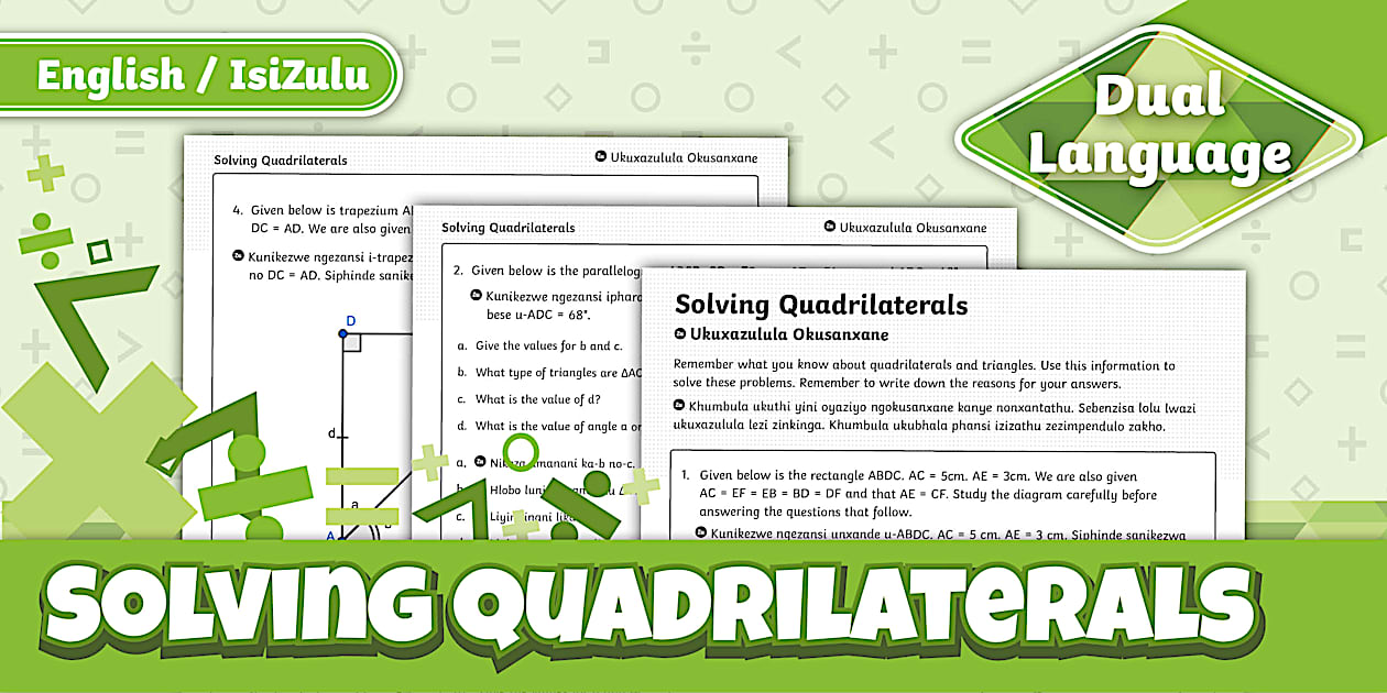 Solving Quadrilaterals Activity Sheet