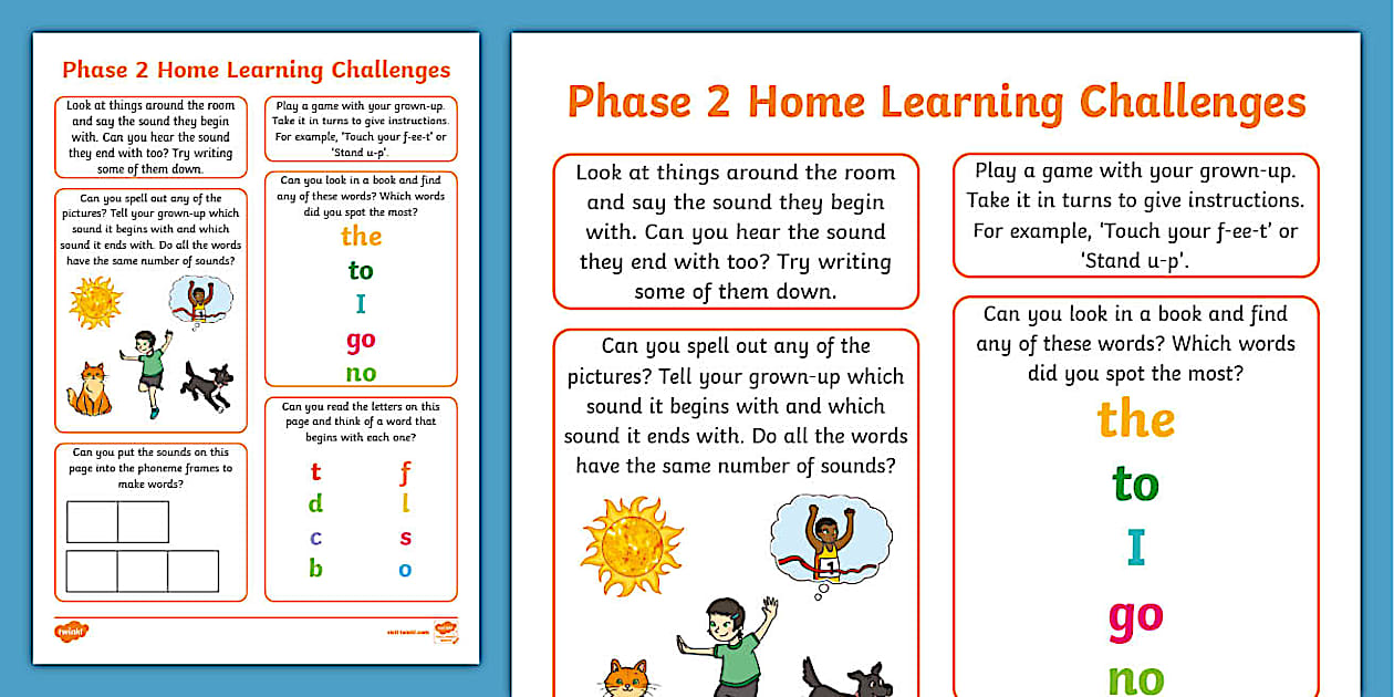 Phase 2 Home Learning Challenges (teacher made) - Twinkl