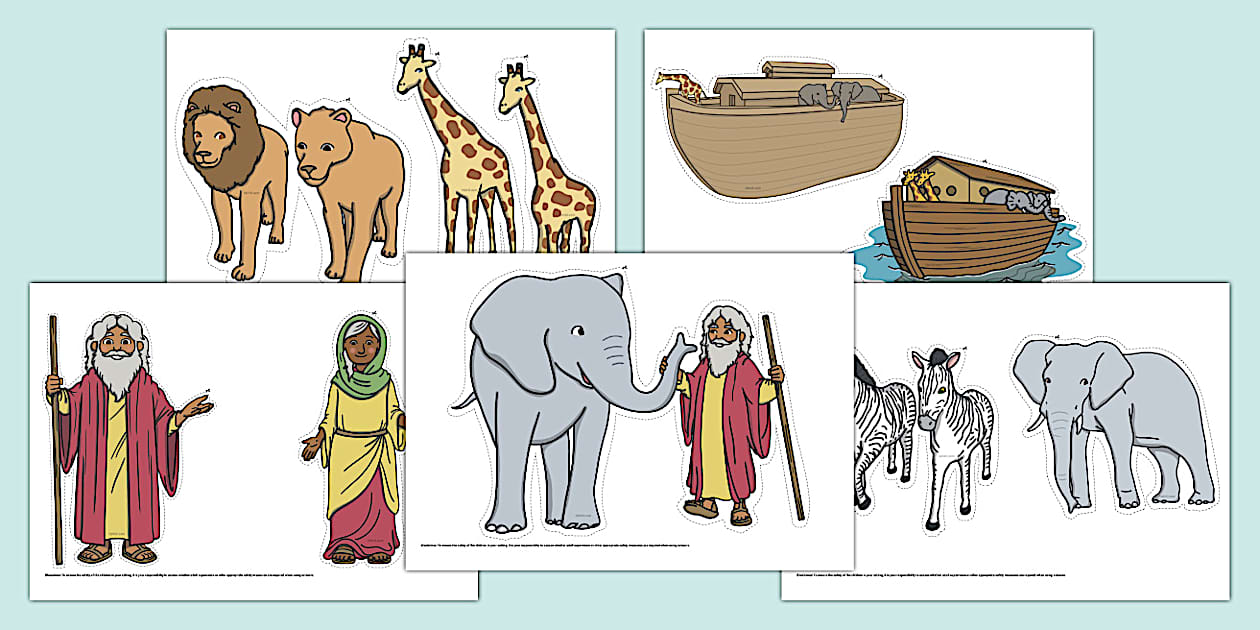 Noah's Ark Display Cut-Outs (teacher made) - Twinkl