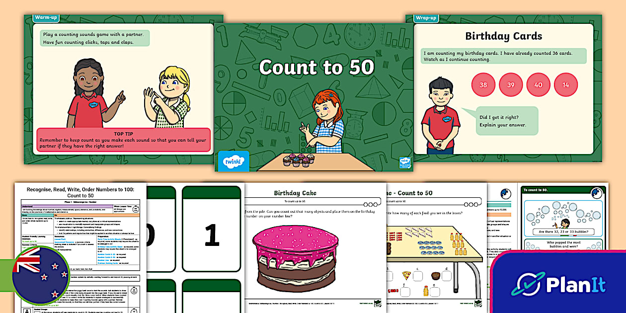 Phase 1 Number: Count to 50 (teacher made) - Twinkl
