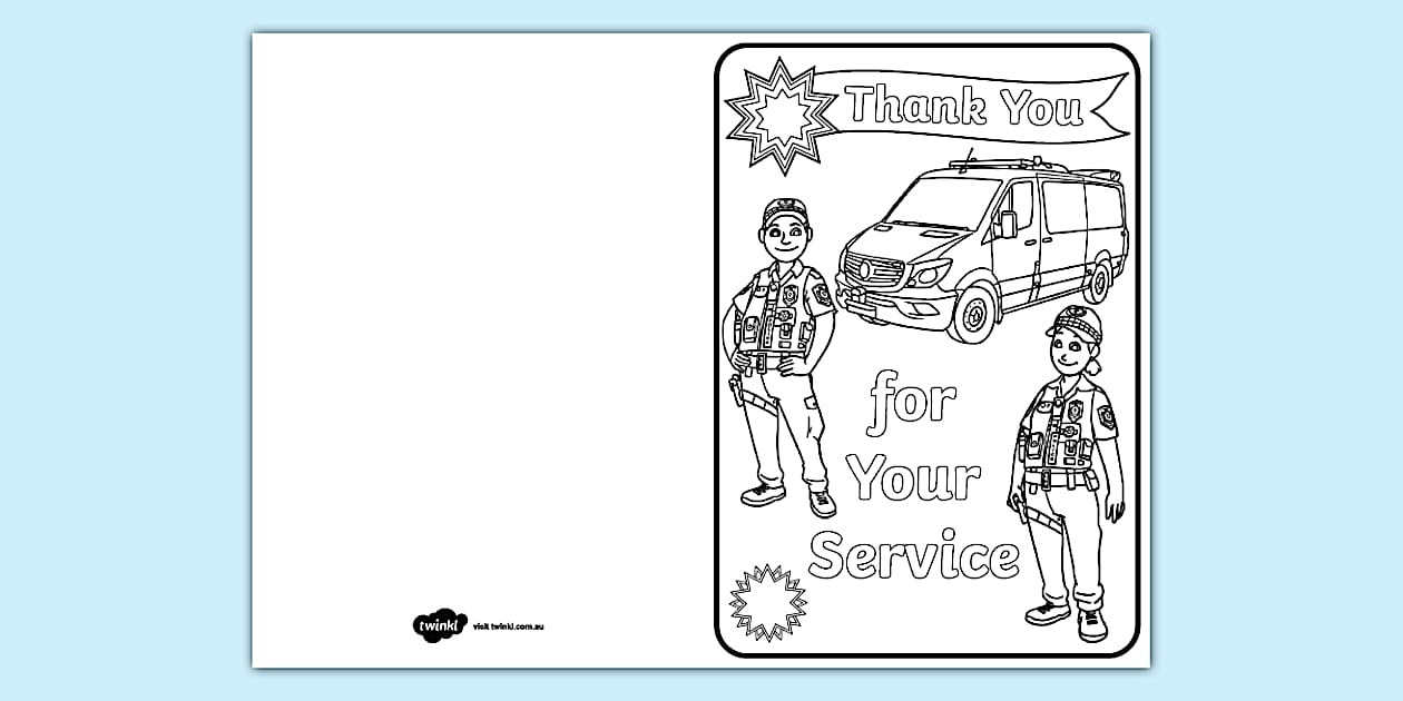 Thank a First Responder Greeting Card (Teacher-Made)