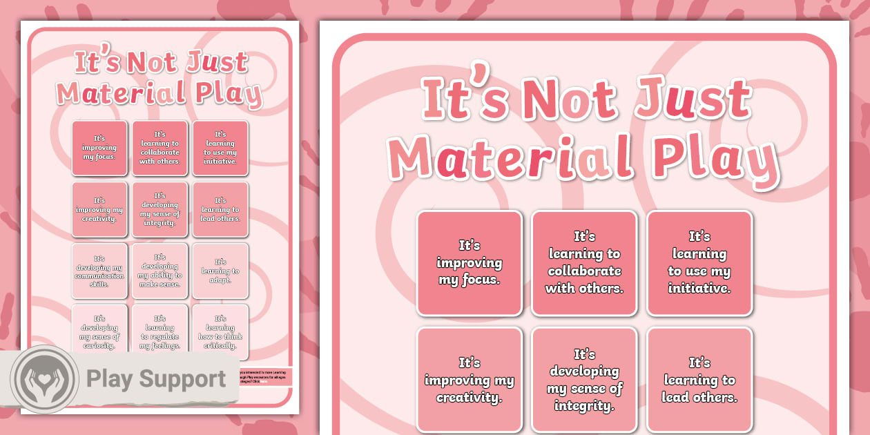 It's Not Just Material Play Meta-Skills Poster - Twinkl