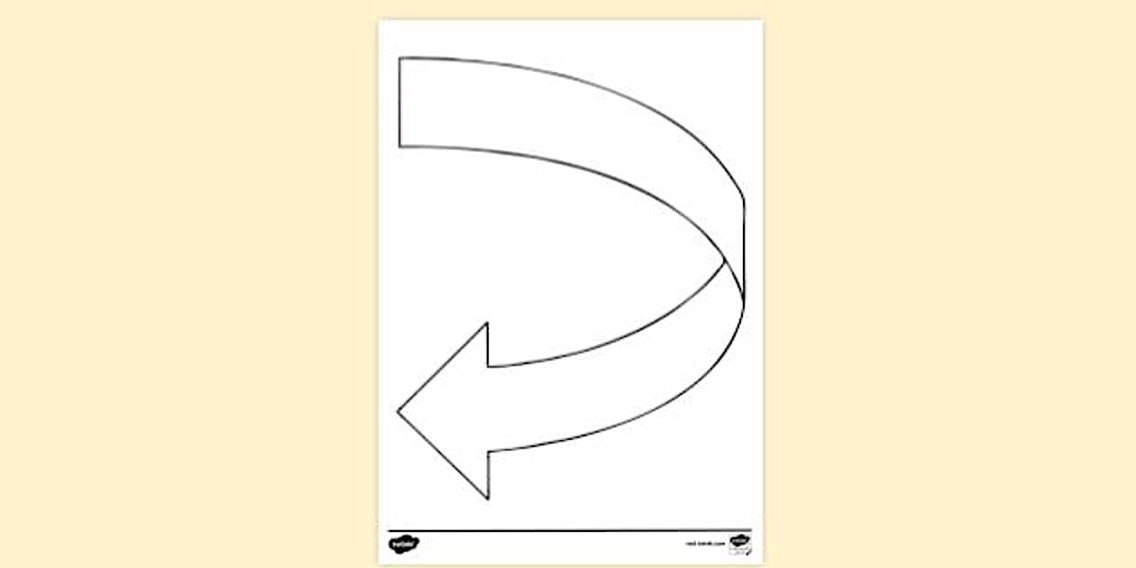 Curved Left Arrow Colouring Sheet (teacher made) - Twinkl