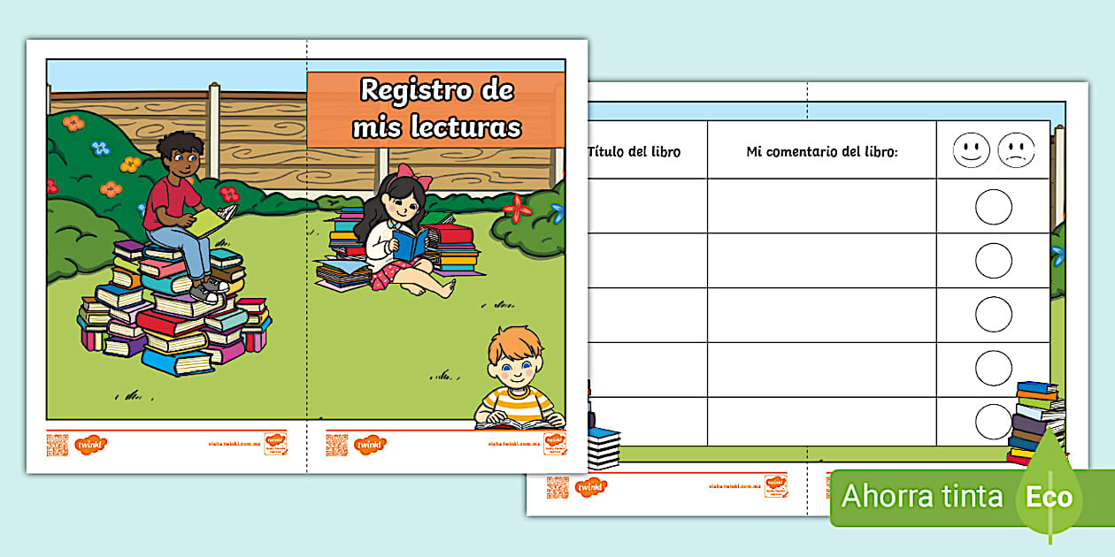 Hoja de actividad: Registro de mis lecturas - Twinkl