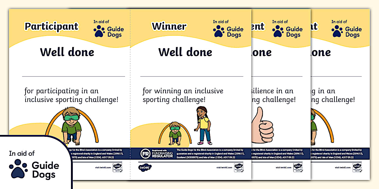 FREE! - Guide Dogs: Inclusive PE Certificate Pack (Ages 5-7)