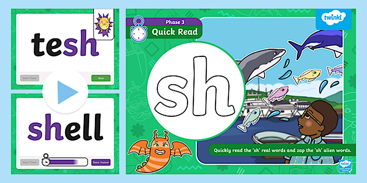 Phase 3 Quick Read sh PowerPoint (teacher made) - Twinkl