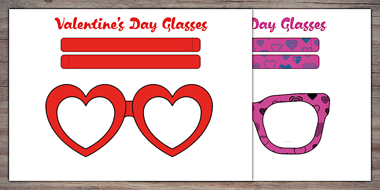 Valentine's Day Printable Glasses | Twinkl Party - Twinkl