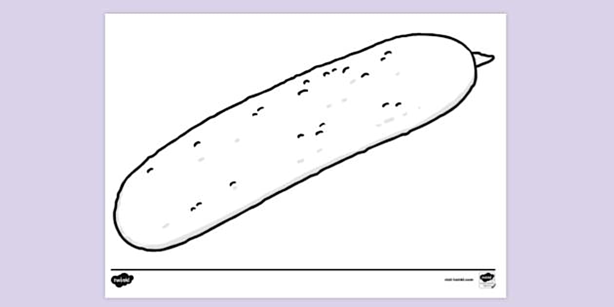 Cucumber Colouring Page - Primary School (teacher made)