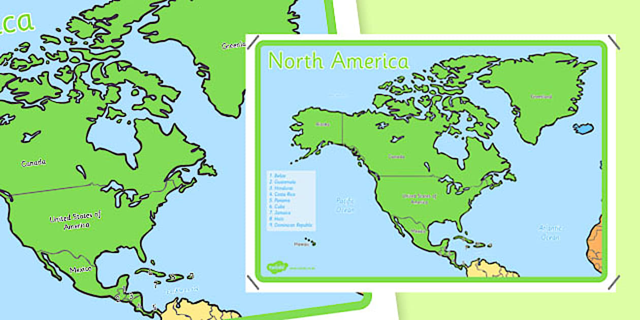 Continents of the World Posters - North America - Twinkl