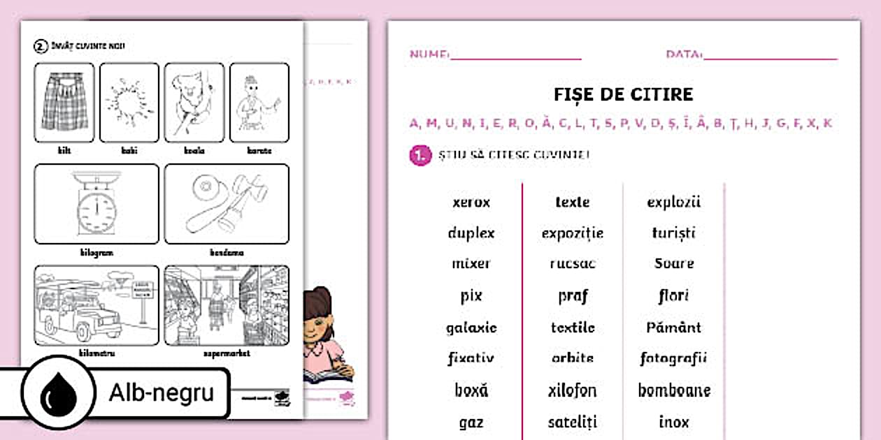 Fișă de citire litera k (teacher made) - Twinkl