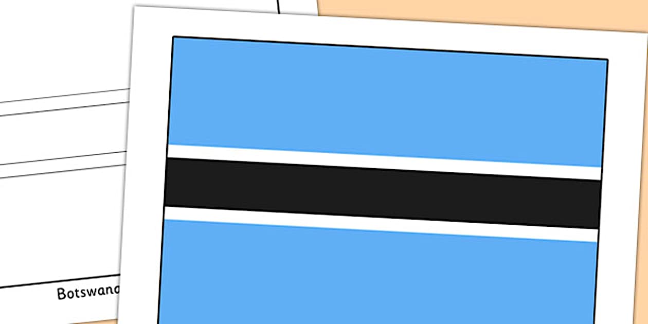 Black and White Botswana Flag Display Poster (teacher made)