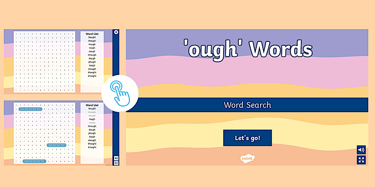 'ough' Interactive Word Search (teacher made) - Twinkl