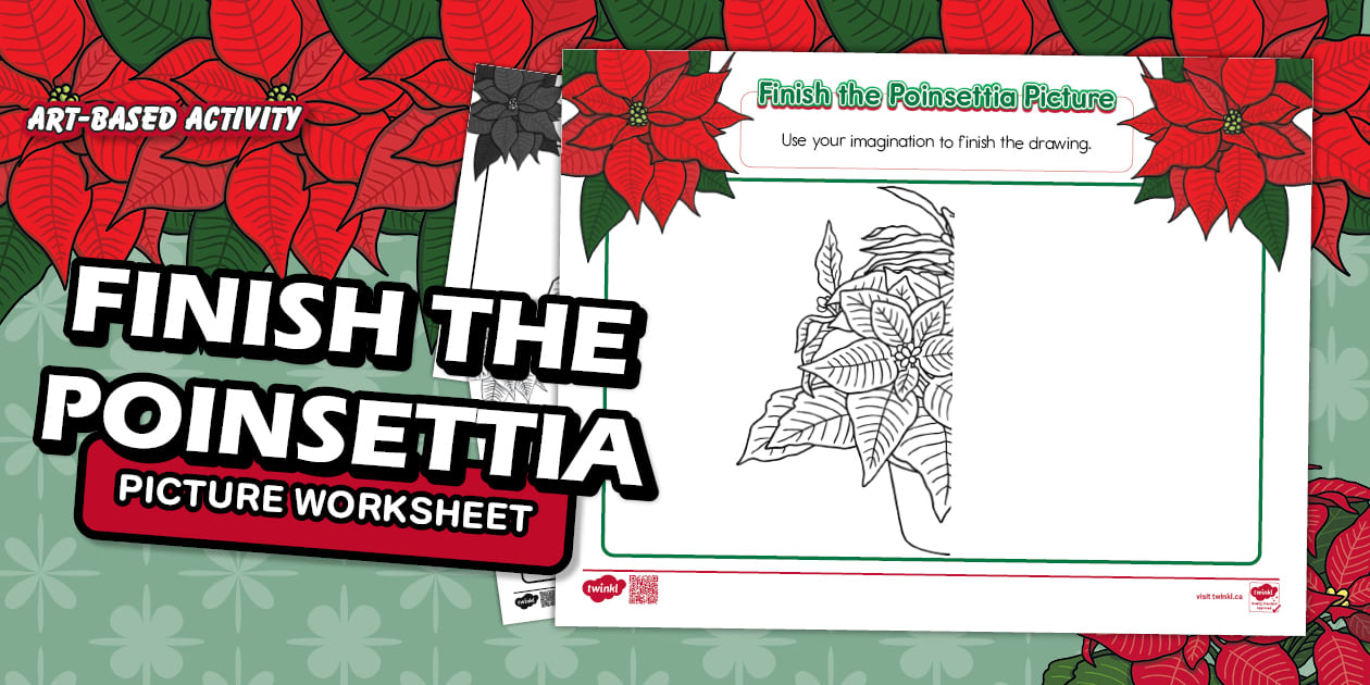Finish the Poinsettia Picture Worksheet