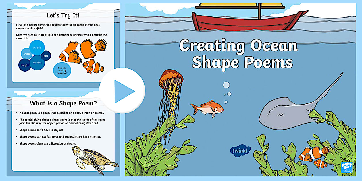 Creating Ocean Shape Poems PowerPoint (teacher made)