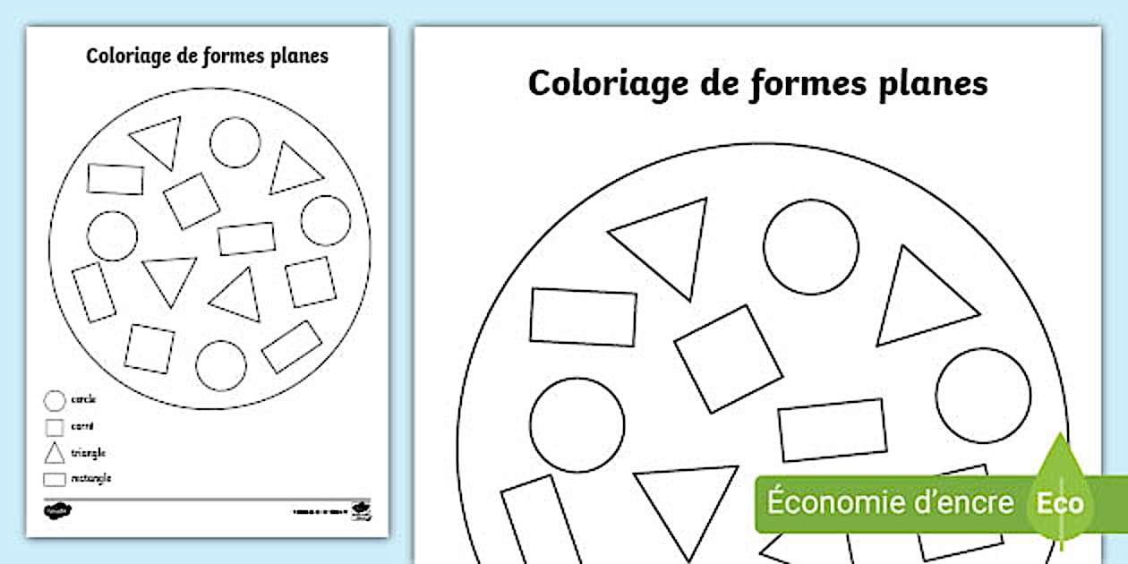 Coloriage d'une pizza avec formes planes (teacher made)