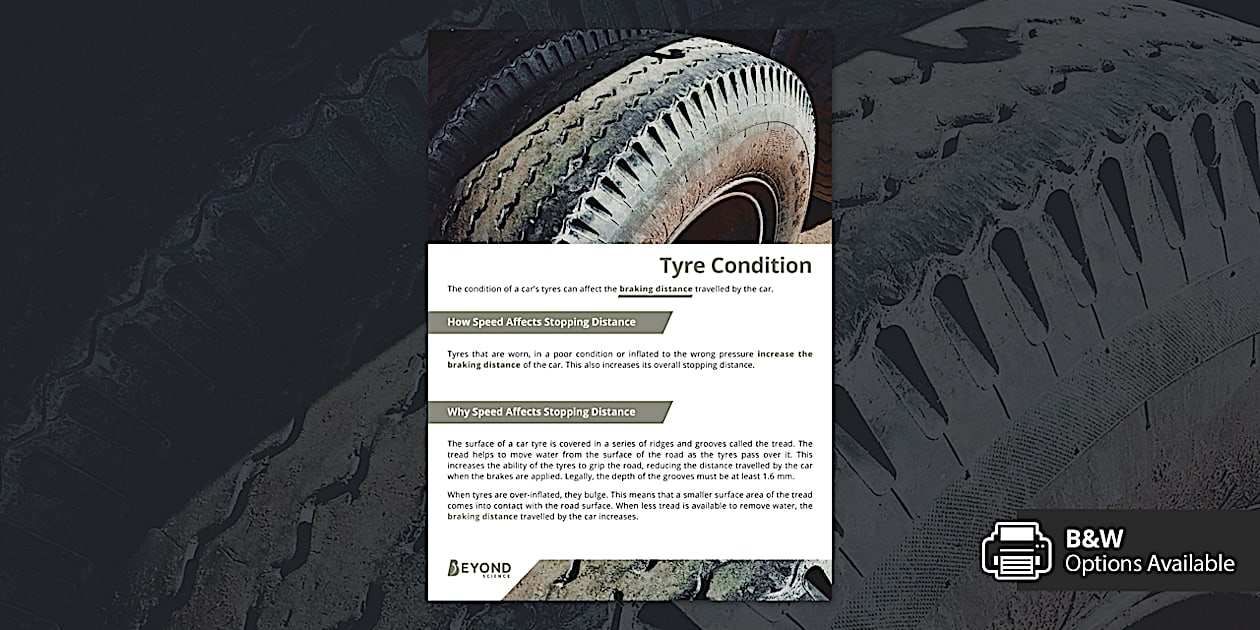 Stopping Distance - Tyre Condition Information Poster