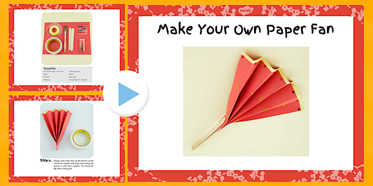 Make Your Own Paper Fan Craft Instructions PowerPoint