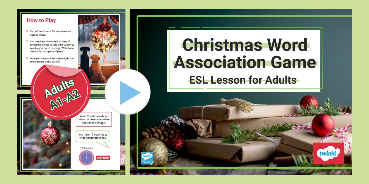 Christmas Word Association Game [Adults, A1-A2] - Twinkl