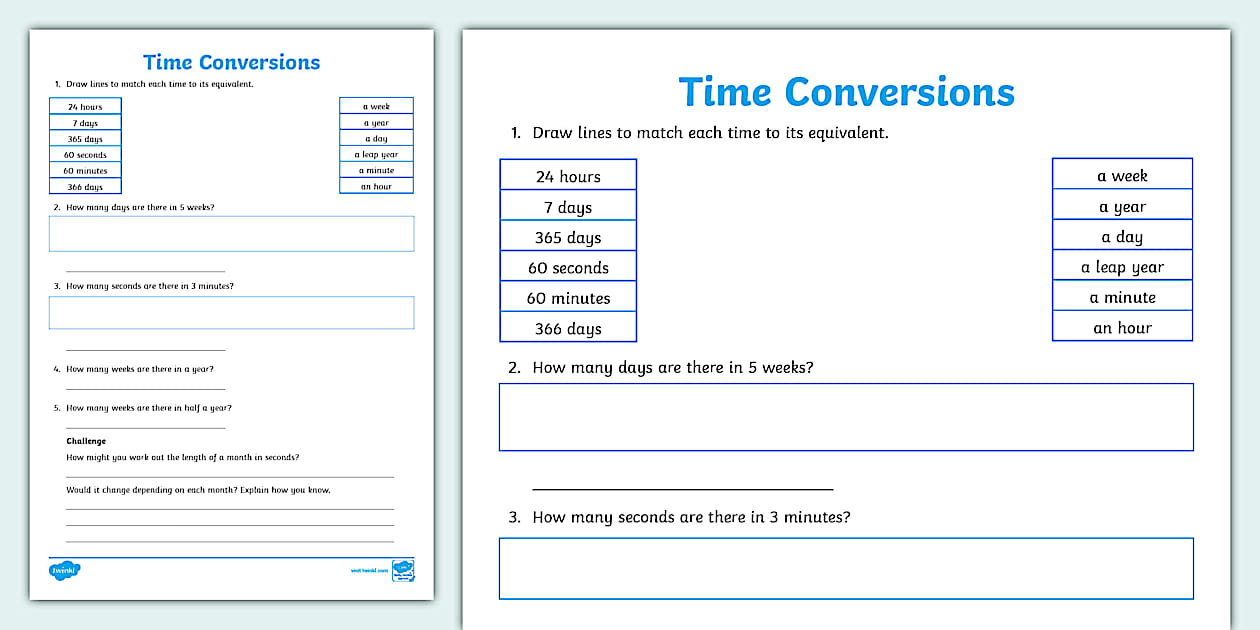 👉 A Month In Seconds | Year 3 Time Conversions | Twinkl | KS2