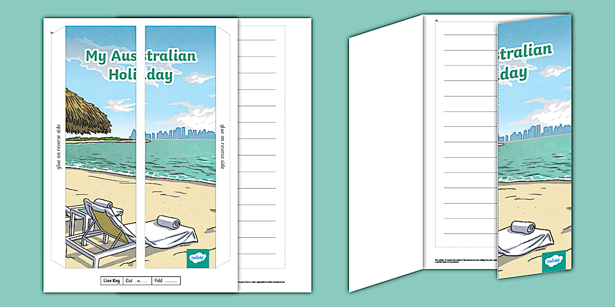 My Australian Holiday Recount Folding Writing Template