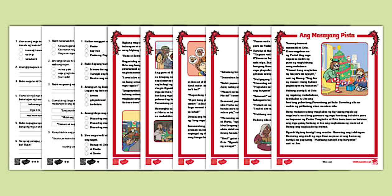 Ang Masayang Pista: Mga Pagsasanay Sa Pagbasa | Grade 1 | Twinkl