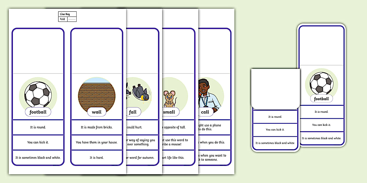 What Am I? Guess the '-all' Word Game (teacher made)