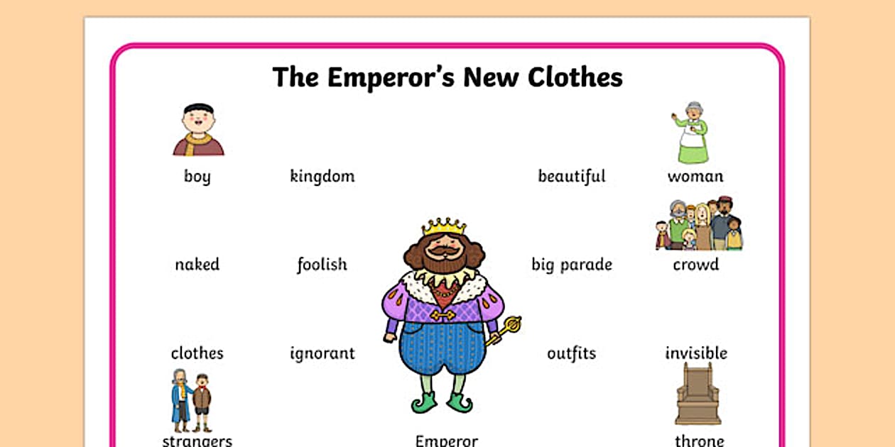 Cursive The Emperor's New Clothes Word Mat (teacher made)