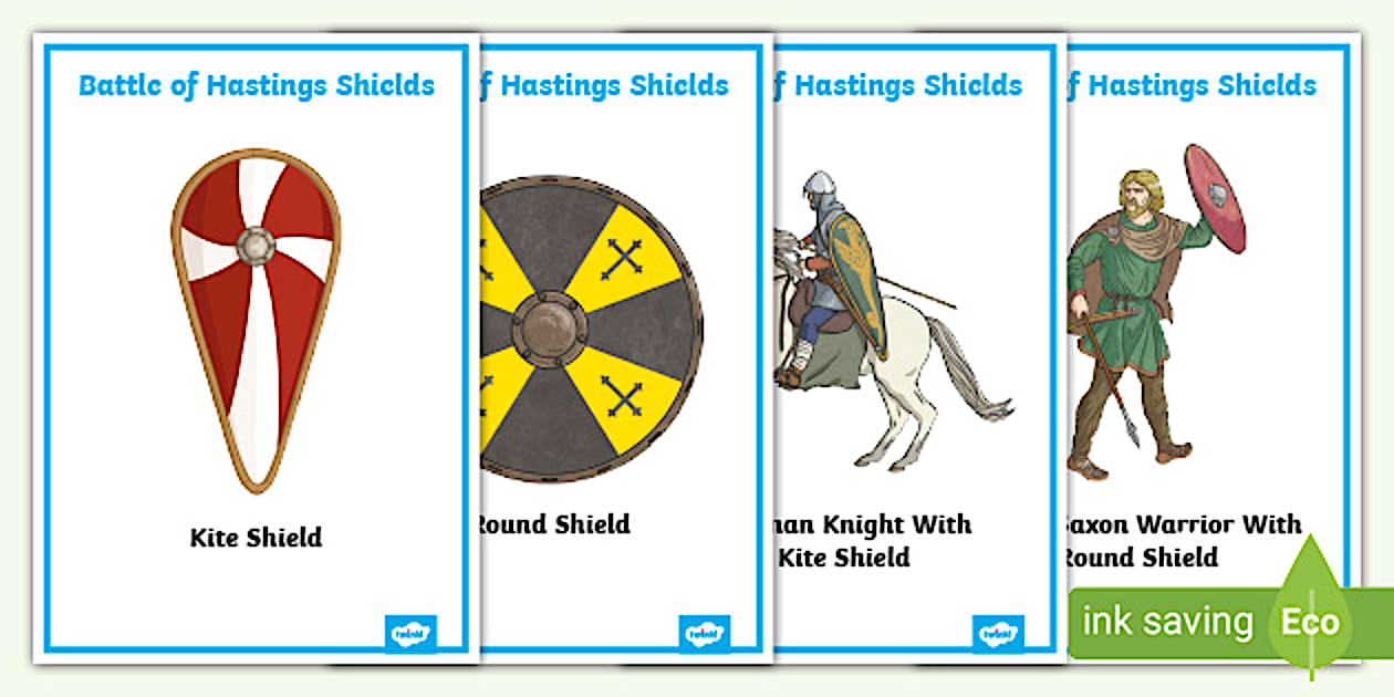Battle Of Hastings Shields Display Posters (teacher made)