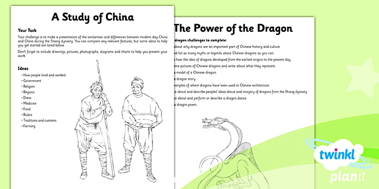 History: The Shang Dynasty UKS2 Unit Home Learning Tasks